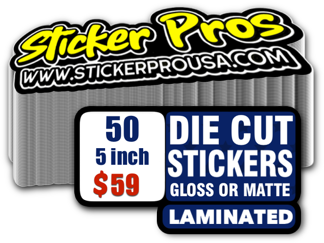 50 Custom 5 Inch Laminated Stickers $59 | Fast Turnaround ...